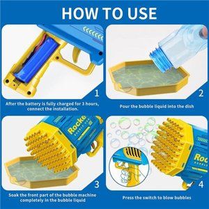 Toys | Upgraded Bubble Guns Bubble Machine With Lights And Bubble ...